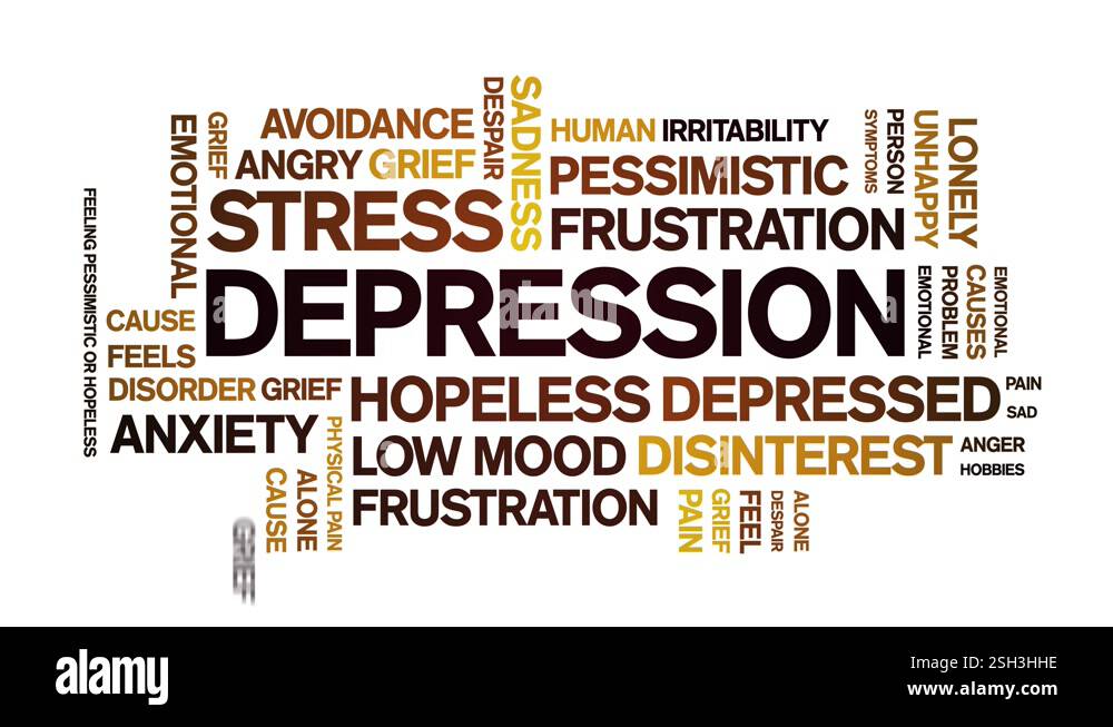 Depression animated word cloud,animation tag kinetic typography ...