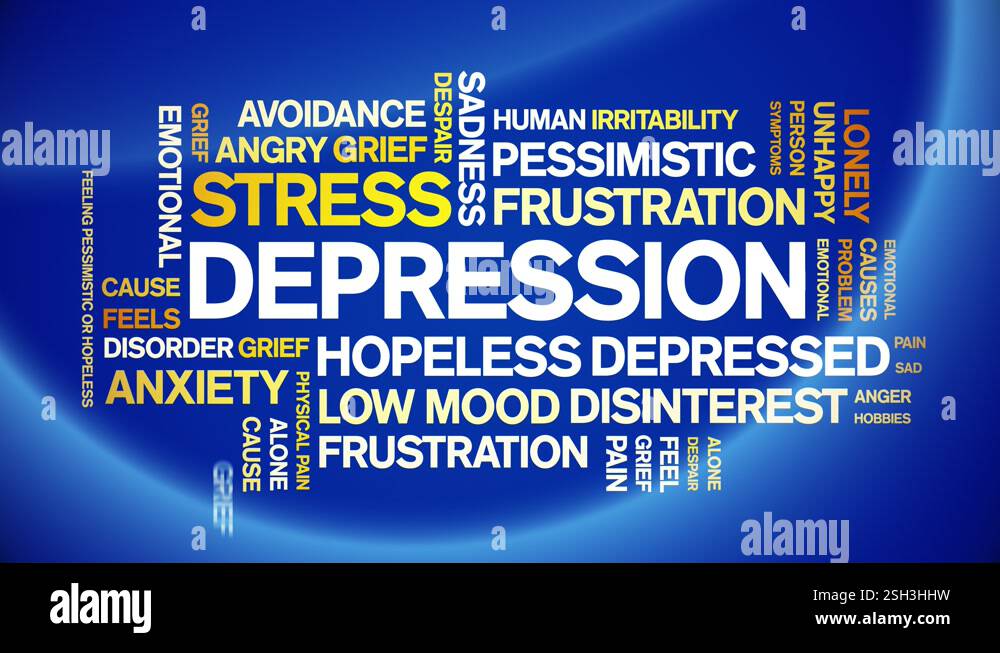 Depression animated word cloud,animation tag kinetic typography ...