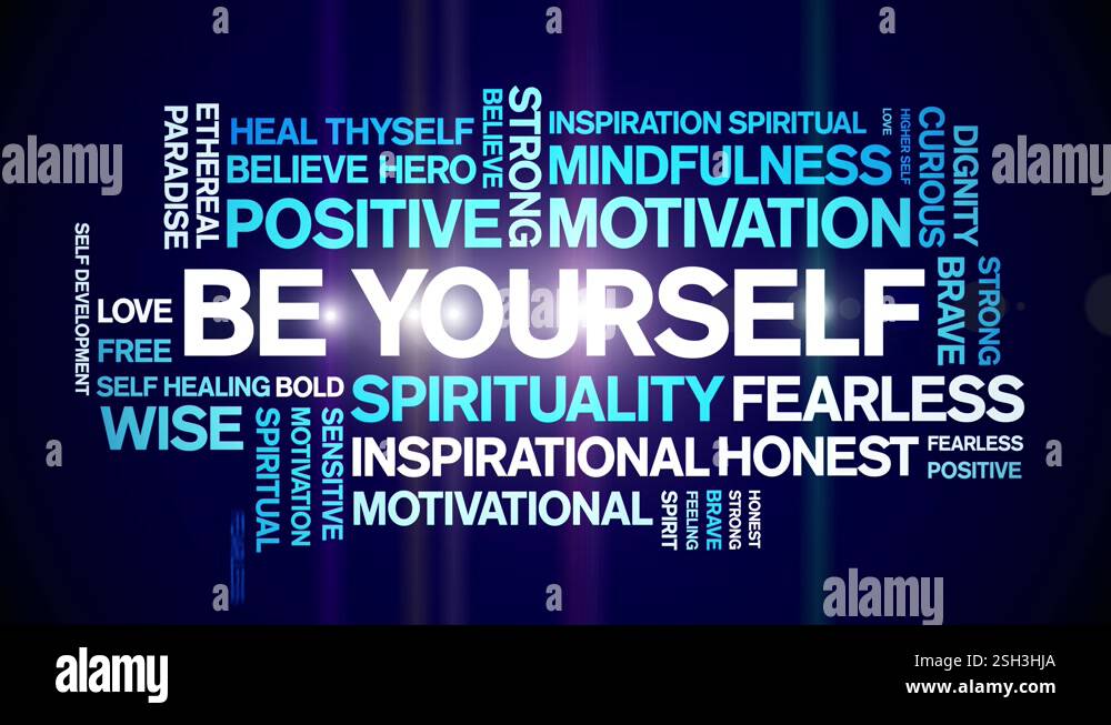 Be Yourself animated word cloud,animation tag kinetic typography ...