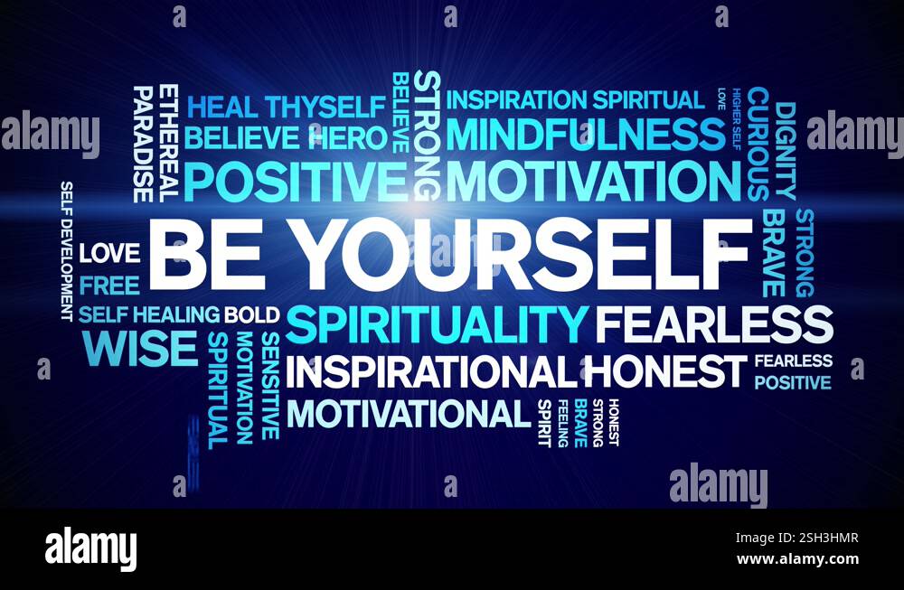 Be Yourself animated word cloud,animation tag kinetic typography ...