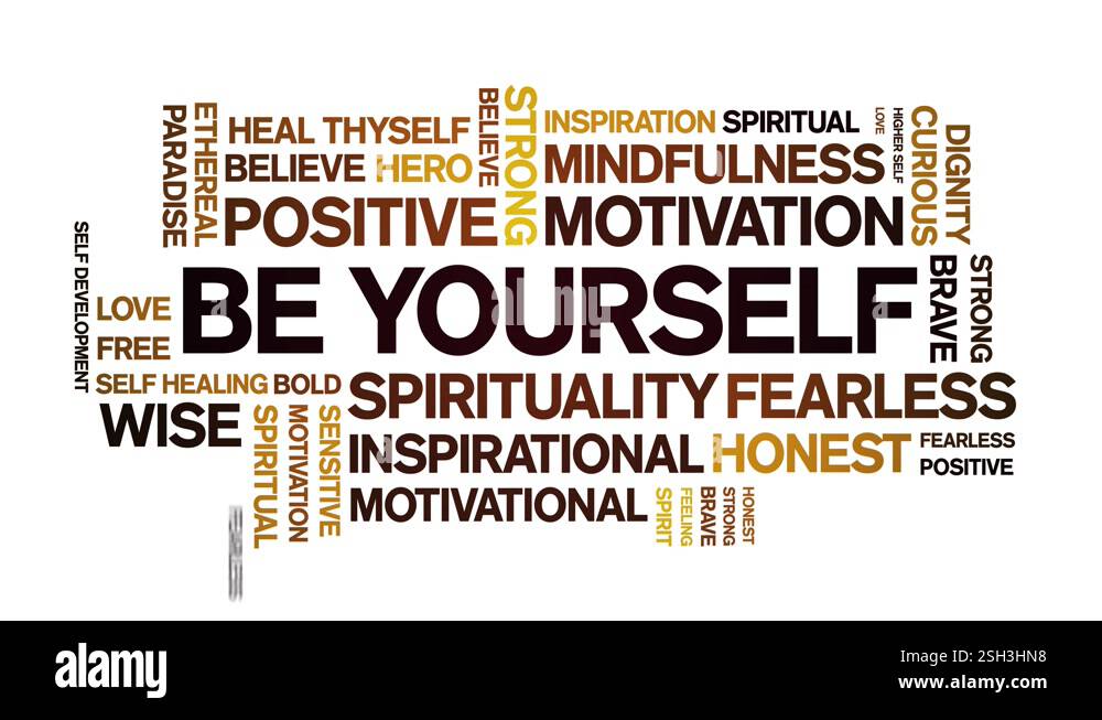 Be Yourself animated word cloud,animation tag kinetic typography ...