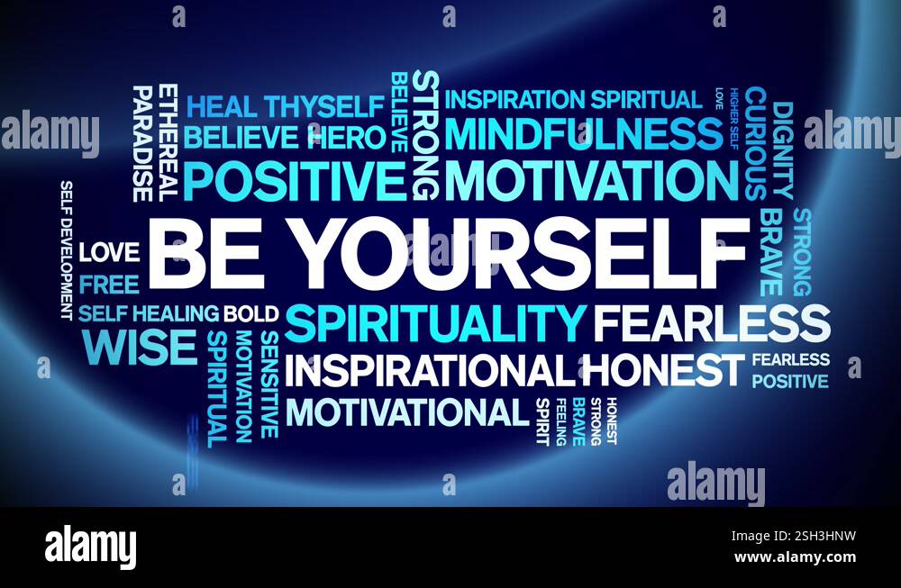 Be Yourself animated word cloud,animation tag kinetic typography ...