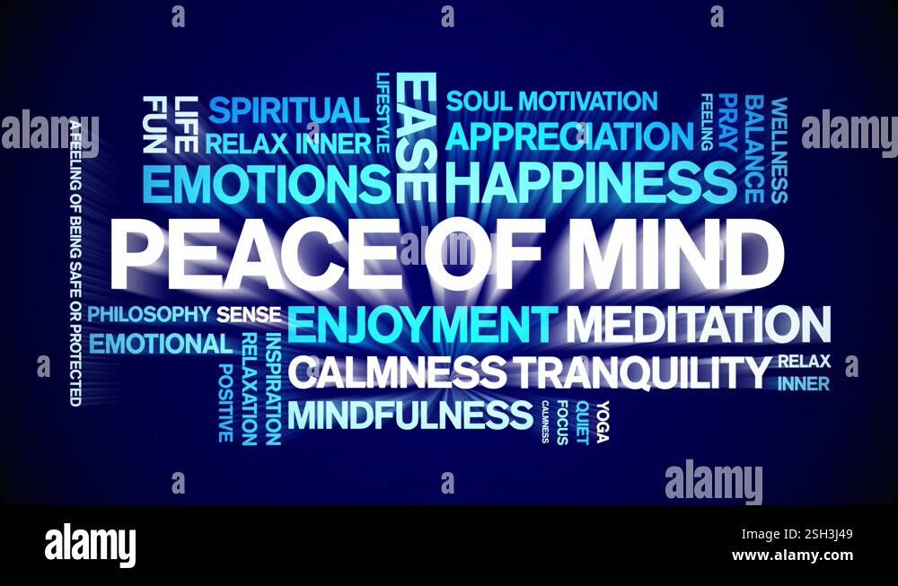 Peace of Mind animated word cloud,animation kinetic typography seamless ...