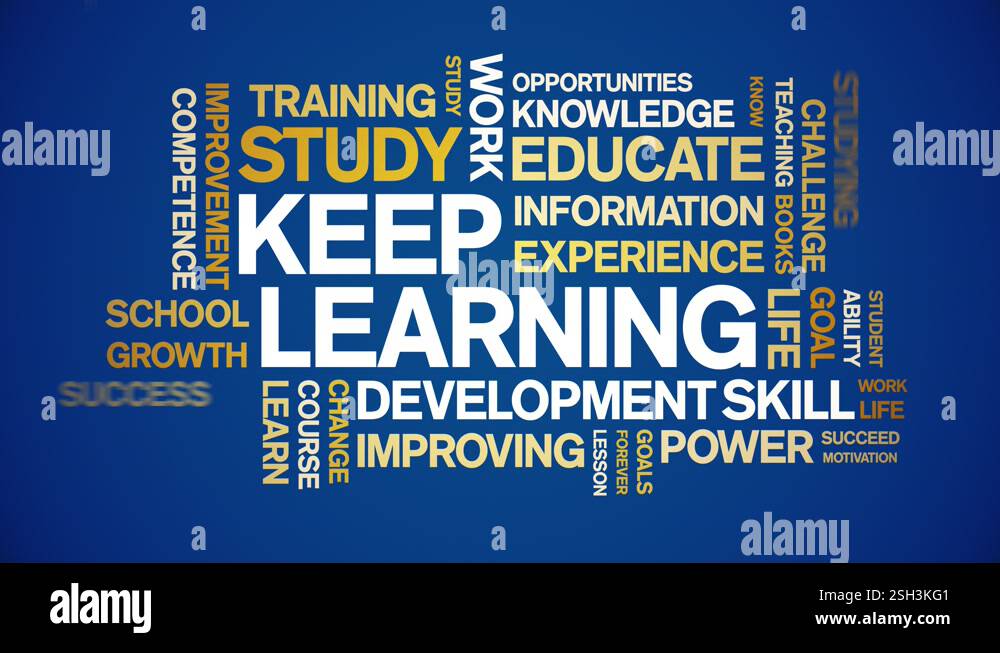 Keep Learning animated word cloud,animation kinetic typography seamless ...