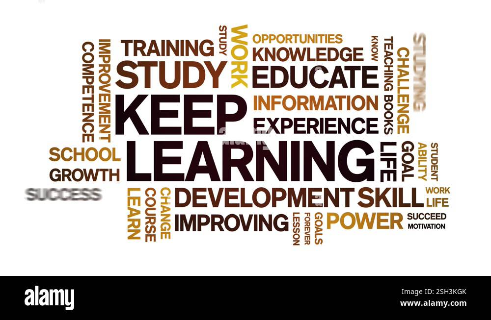 Keep Learning animated word cloud,animation kinetic typography seamless ...