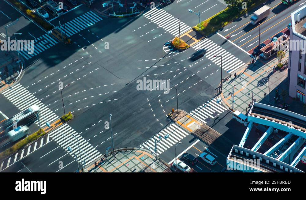 Time-lapse of busy intersection in Toyosu, Tokyo, Japan Stock Video ...