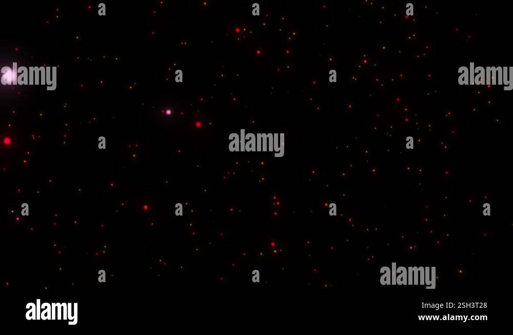 Beautiful multi-colored circle particles flying through the camera ...