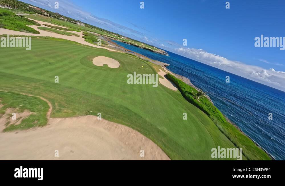 FPV Of Los Corales Golf Course And Its Scenic Surroundings In Punta ...
