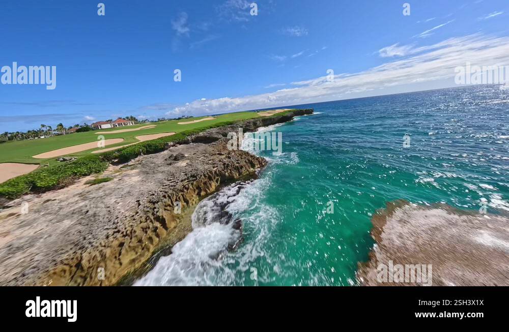 People play golf seaside at Corales Golf Course, Punta Cana Resort in ...