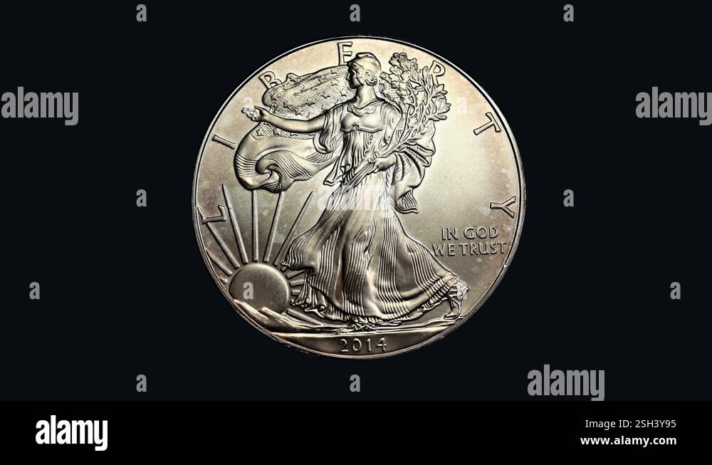 silver coin us dollar 2014 obverse Stock Video Footage - Alamy