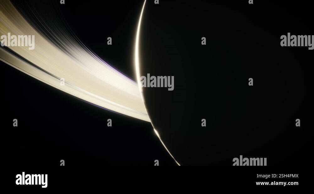Planet Saturn and it's rings casting shadows on the planet's gas surface Stock Video Footage - Alamy