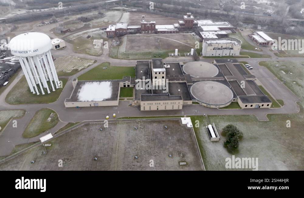 Flint Water Treatment Plant in from high Stock Video Footage - Alamy