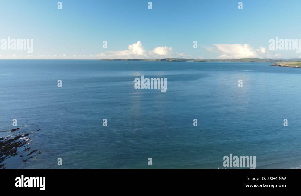 Calm Atlantic Ocean on a winter morning on the shores of Ireland Stock ...