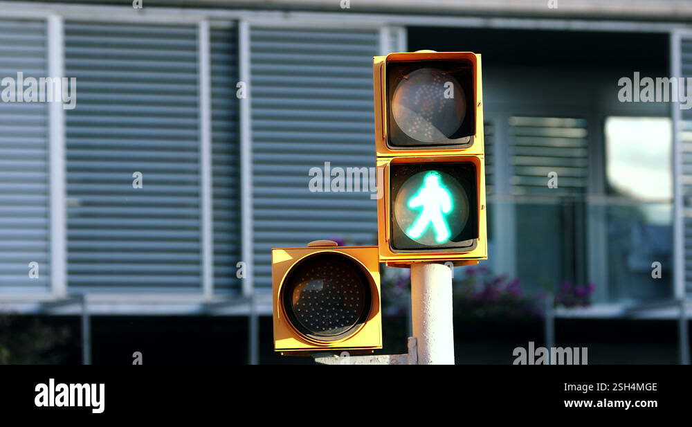 Orange pedestrian crossing sign Stock Videos & Footage - HD and 4K ...