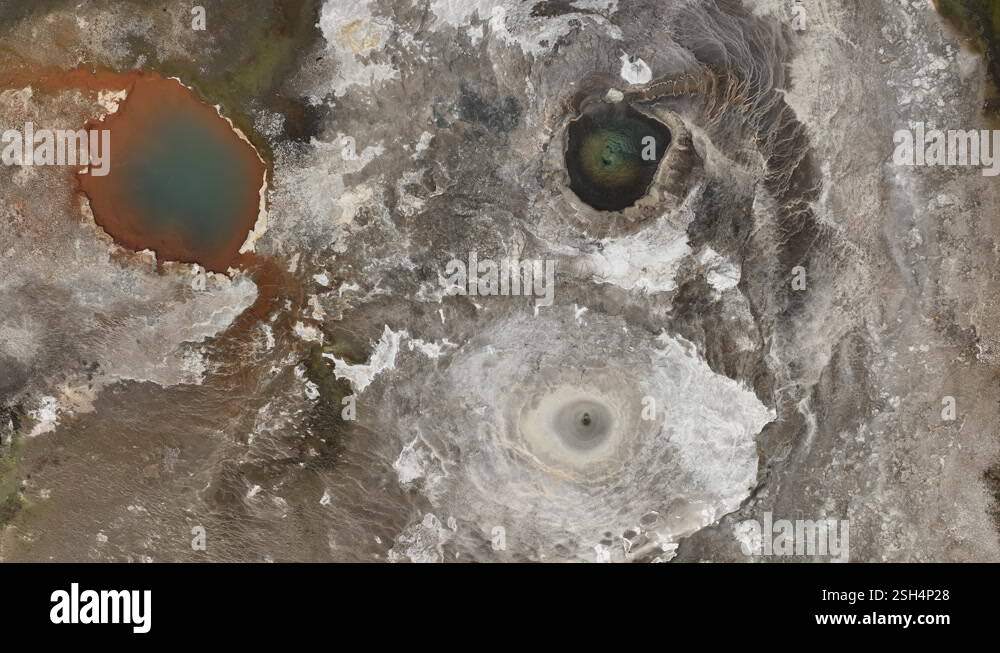 hot springs of various types geysers fumaroles solfataras boiling pits ...