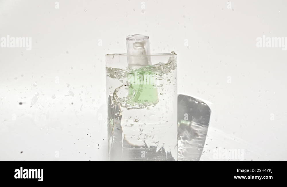 Cosmetic bottle, vial for oil, liquid, collagen serum falling down in ...