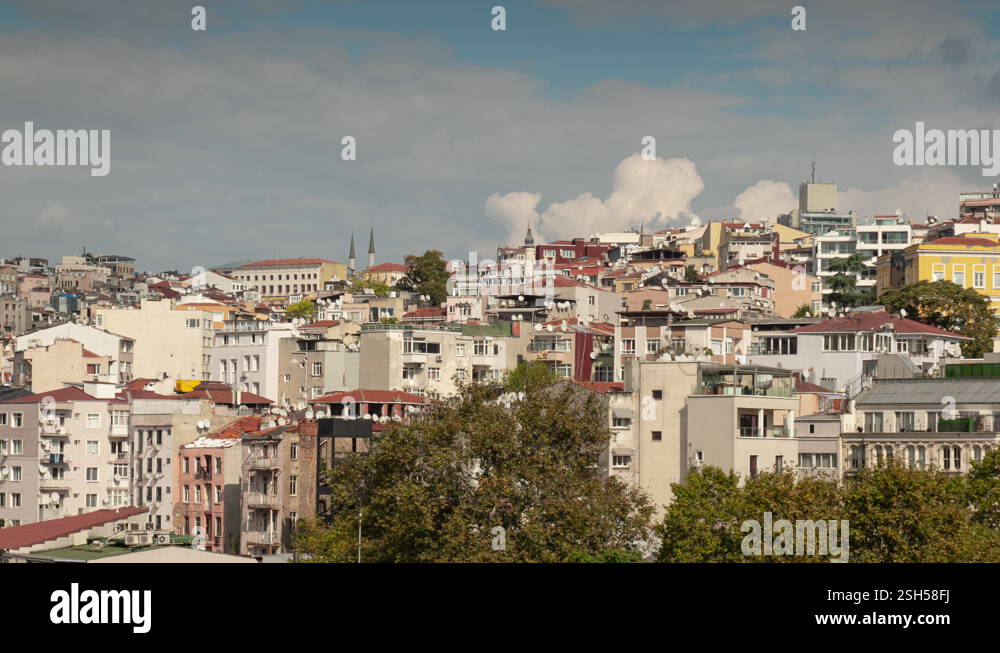 istanbul city center famous architectural panorama 4k timelapse turkey ...