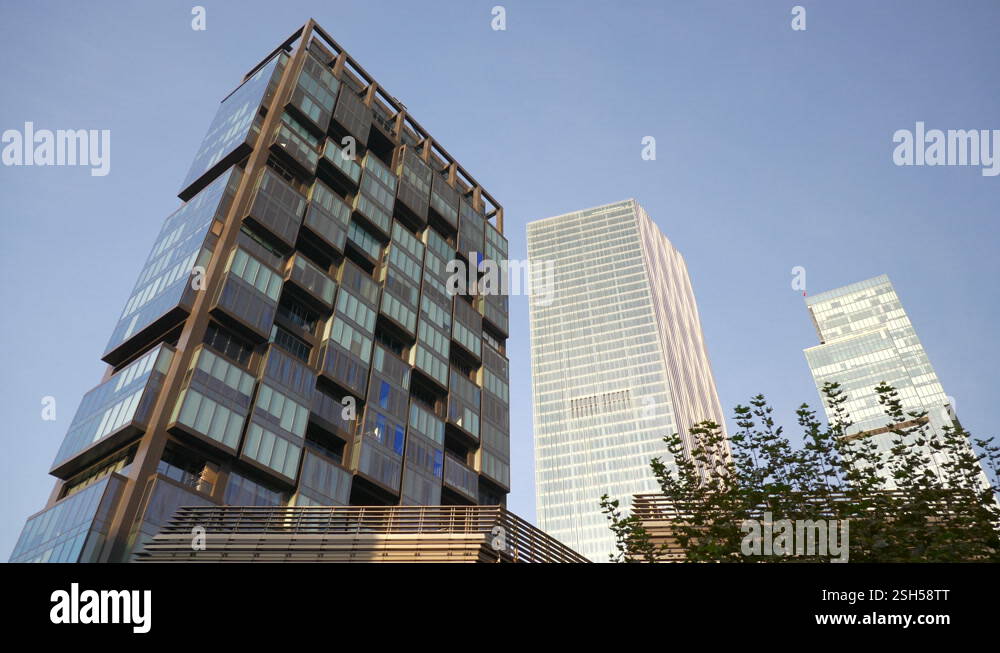 evening istanbul downtown office buildings front slow view 4k turkey ...