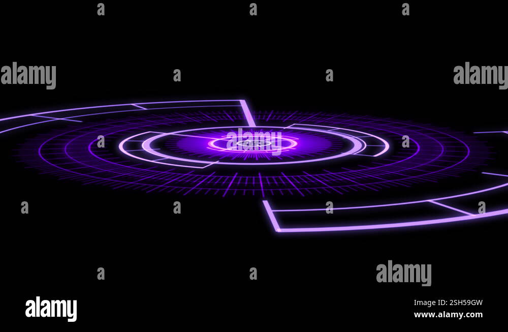 3D HUD Rader Radial Graph Scan Circle X80 Degrees Blinking Bold Purple ...