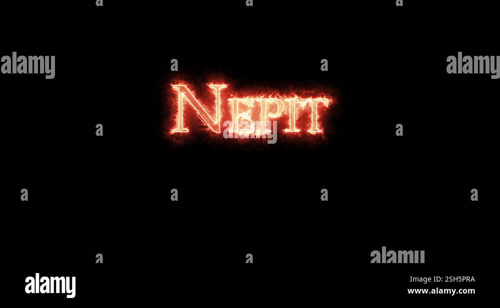 Nepit, ancient egyptian god, written with fire. Loop Stock Video ...