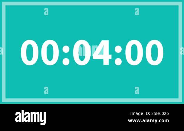 5 seconds countdown timer with white number on teal background suitable ...