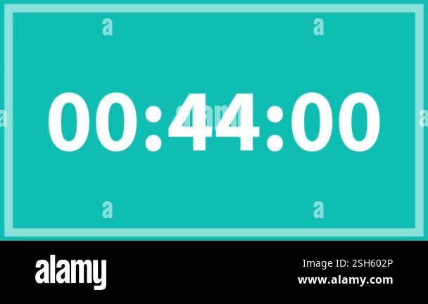 55 seconds countdown timer with white number on teal background ...