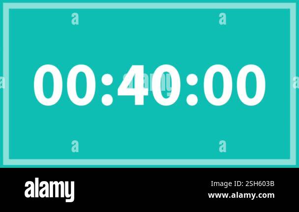 50 seconds countdown timer with white number on teal background ...
