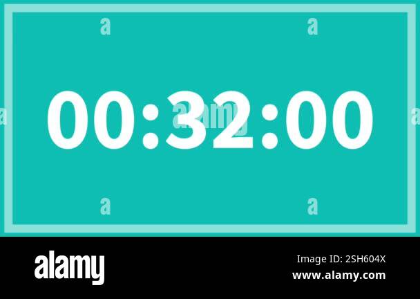 40 seconds countdown timer with white number on teal background ...