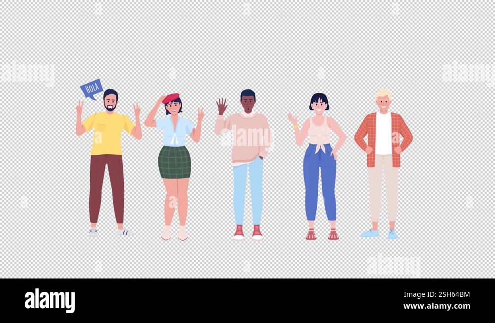 Animated international characters Stock Video Footage - Alamy