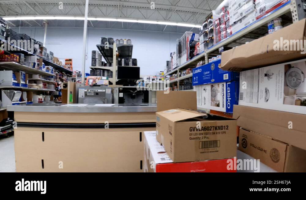 Walmart super center retail store interior pan paint mixing desk pallet ...