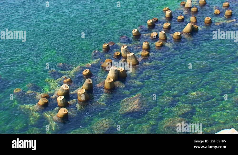 Breakwater made concrete structures Stock Videos & Footage - HD and 4K ...