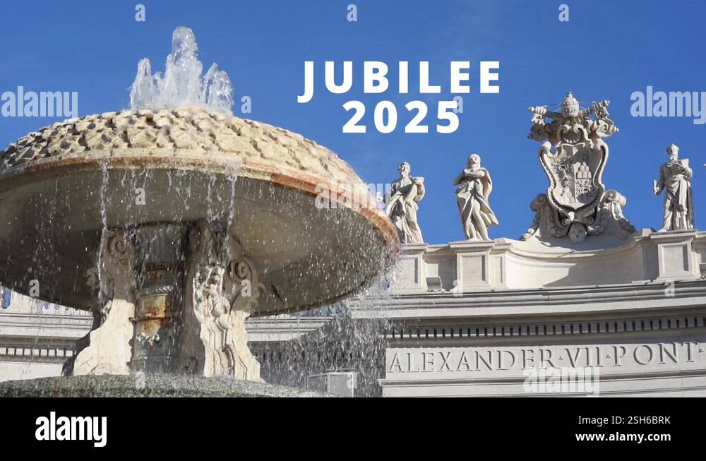 Vatican Jubilee year 2025 opener title on St Peter's basilica place ...