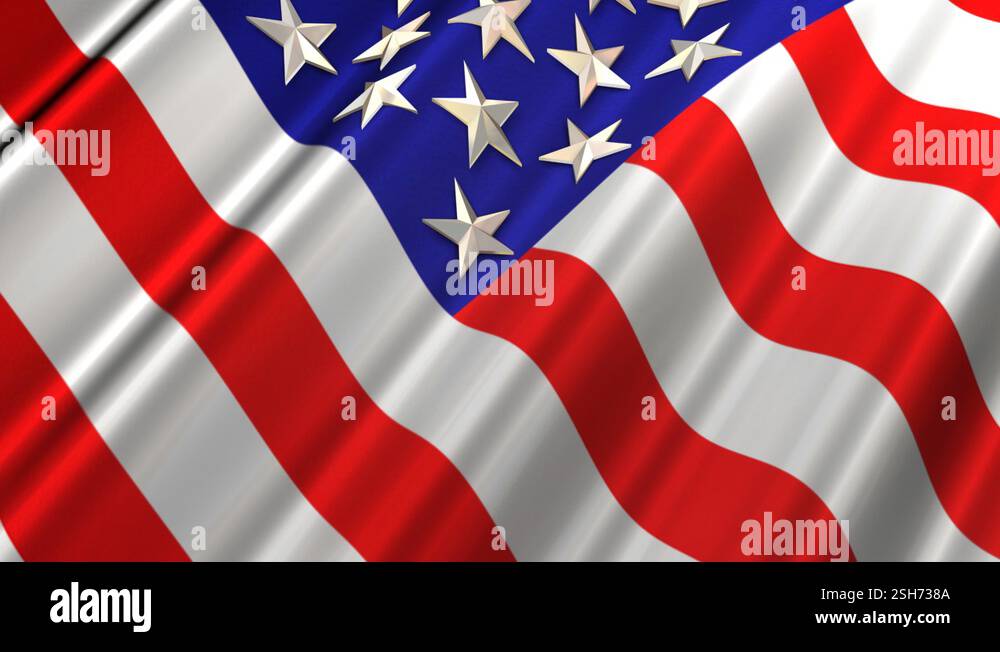 US Flag Loop Animation Angle View Stock Video Footage - Alamy