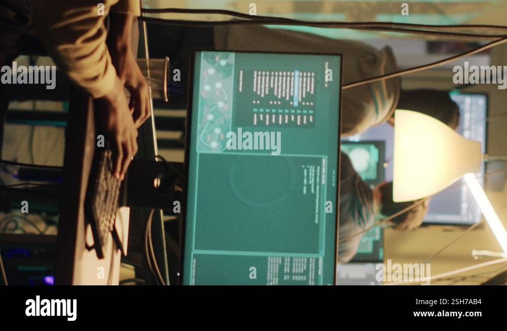 Vertical video: Mysterious hacker breaking into pc system with trojan ...