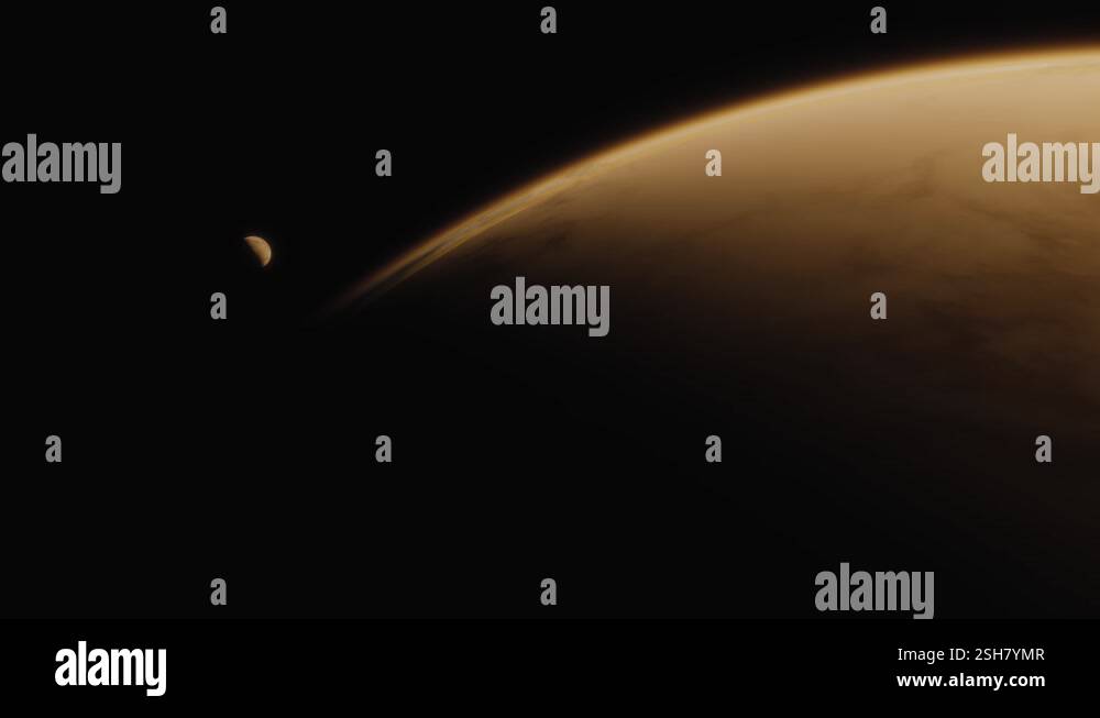 Alien exoplanet in another solar system. 3d animation of planet in ...