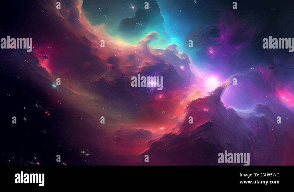 Space Nebula Colorful video moving stars space rotation nebula ...