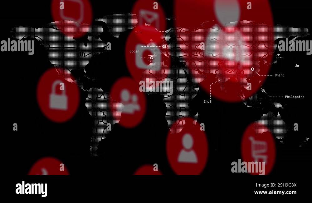 Animation media icons world map Stock Videos & Footage - HD and 4K ...