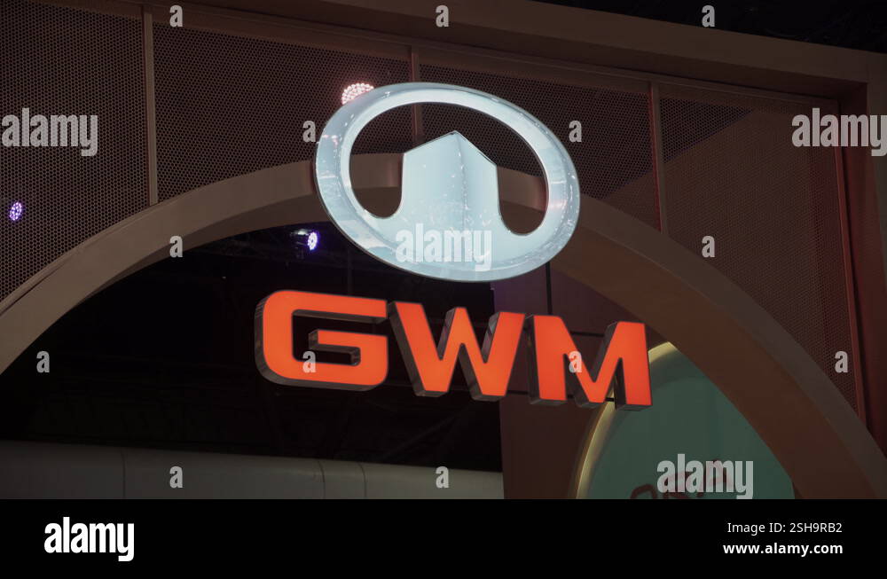 GWM , Great Wall Motor logo on display at Motor Expo 2022 event in ...
