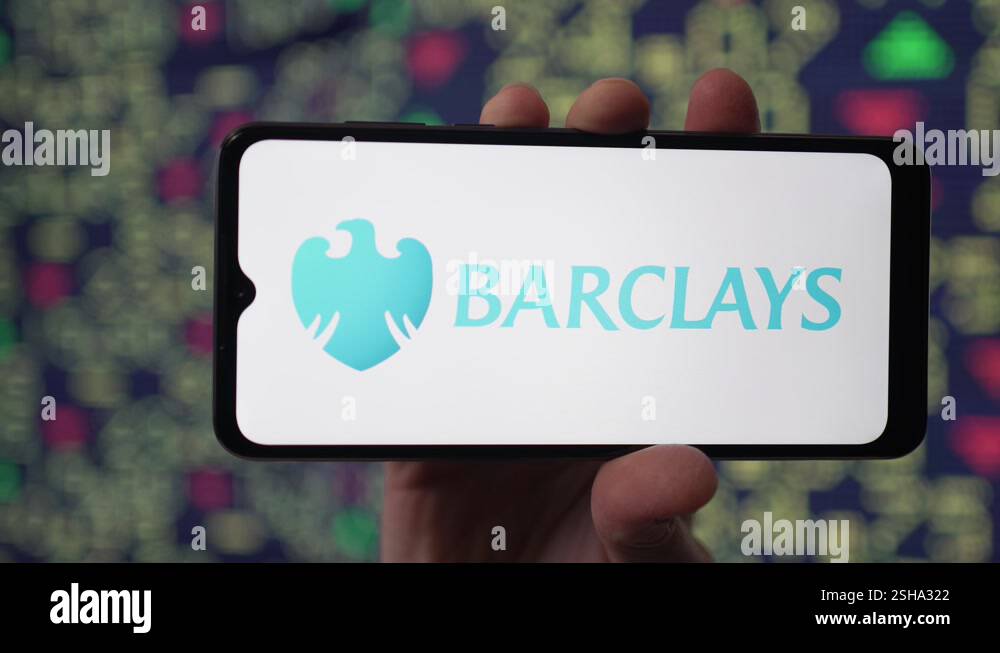Barclays Bank Logo on Animated Stock Market Chart Background Stock ...