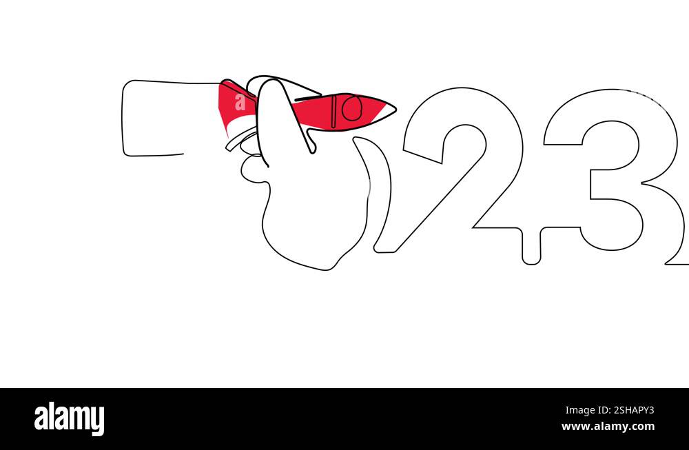 4k animated self drawing of continuous line draw Stock Video Footage ...