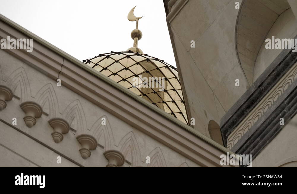 The young active mosque Baiken in the city of Almaty, built in the ...