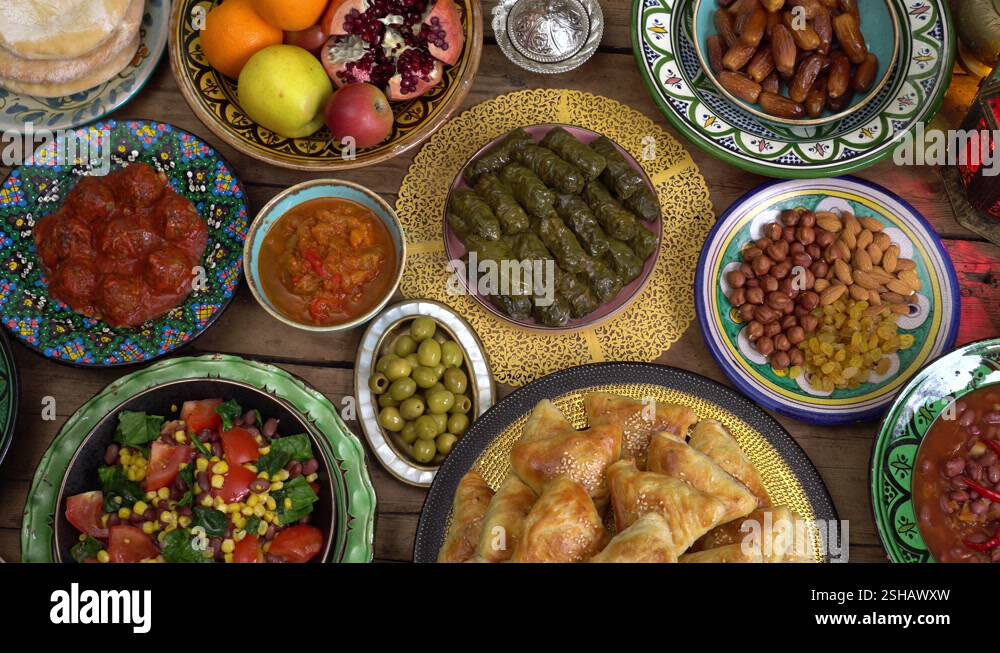 Traditional Arabic Food of Ramadan Stock Video Footage - Alamy