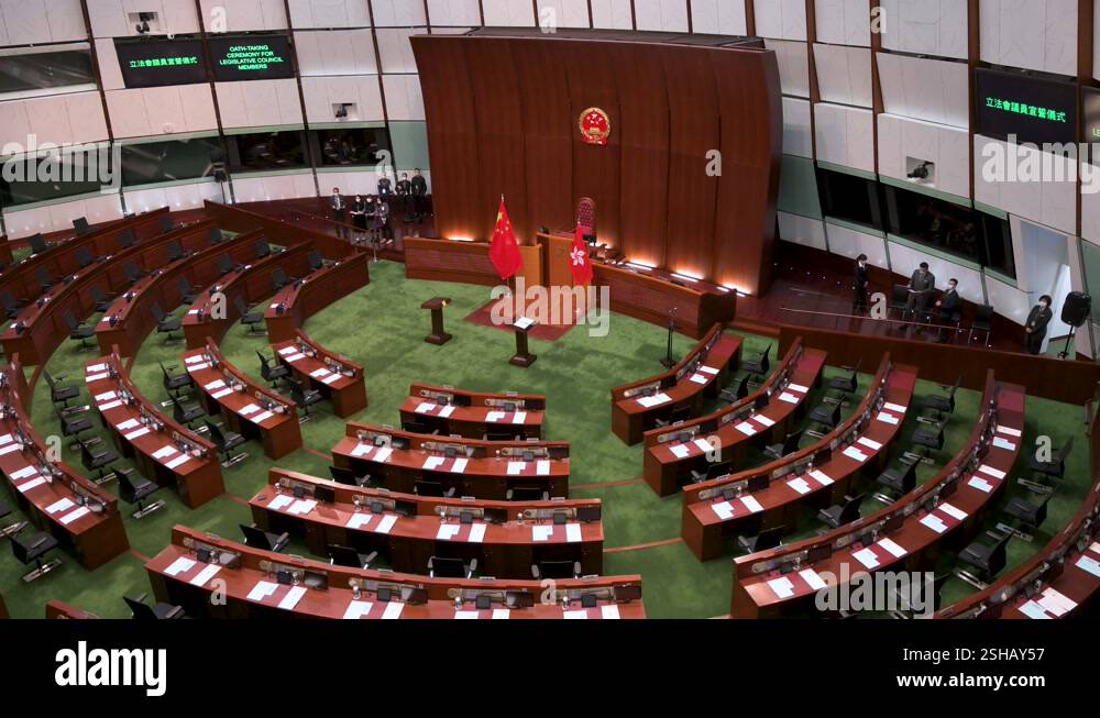 View of an empty Legislative Council main chamber as the People's ...