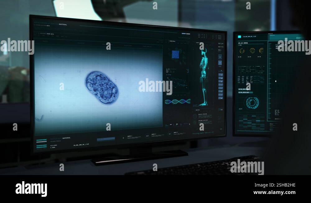 Microscopic Cell Mitosis Research During Microbiological Science Study ...