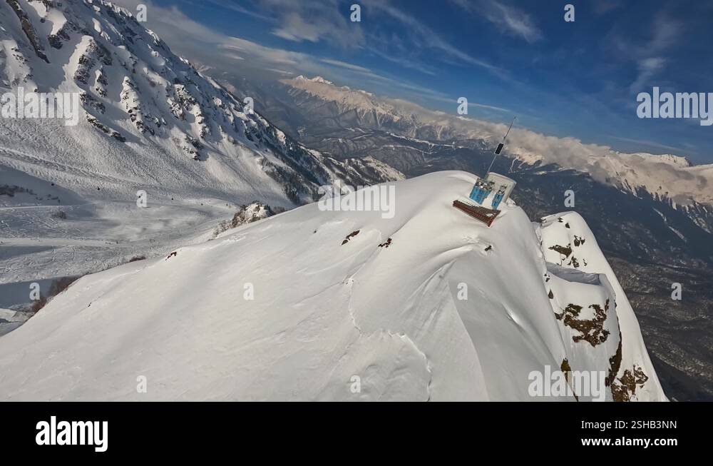 Snow mountain summit speed dive ridge ski resort peak picturesque ...