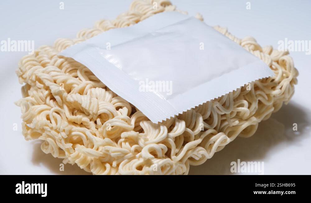 Instant vermicelli. Fast junk food. Rotation in a circle. Mivina Semi-finished Stock Video ...