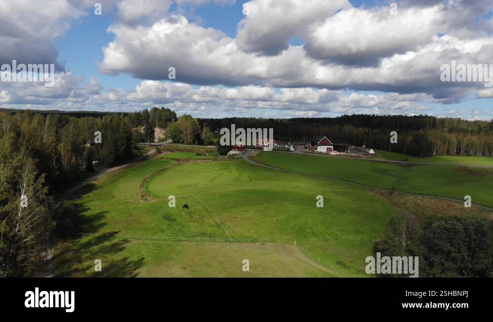 Drone footage over field in Sweden Stock Video Footage - Alamy