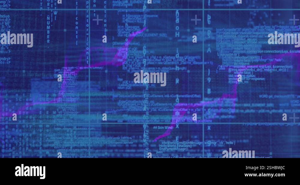 Animation of networks and data processing over grid Stock Video Footage ...
