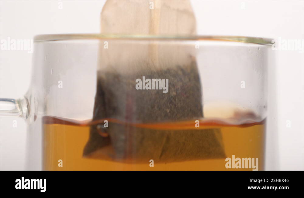Teabag Steeping In Tea Close Up 4K Stock Video Footage - Alamy