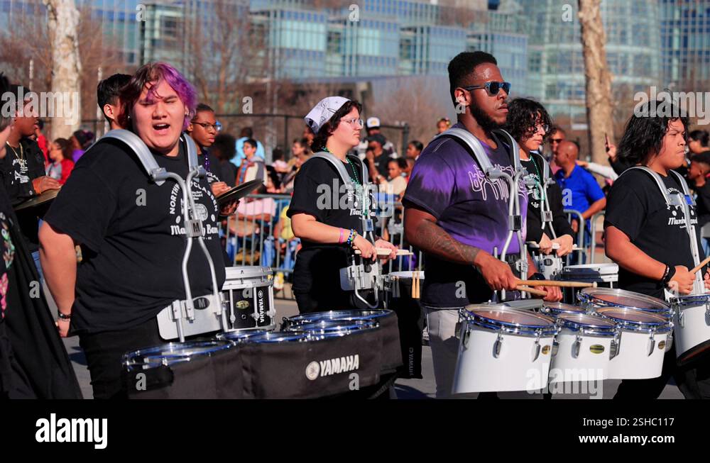 Classen SAS High School marching band parade in the Martin Luther King ...